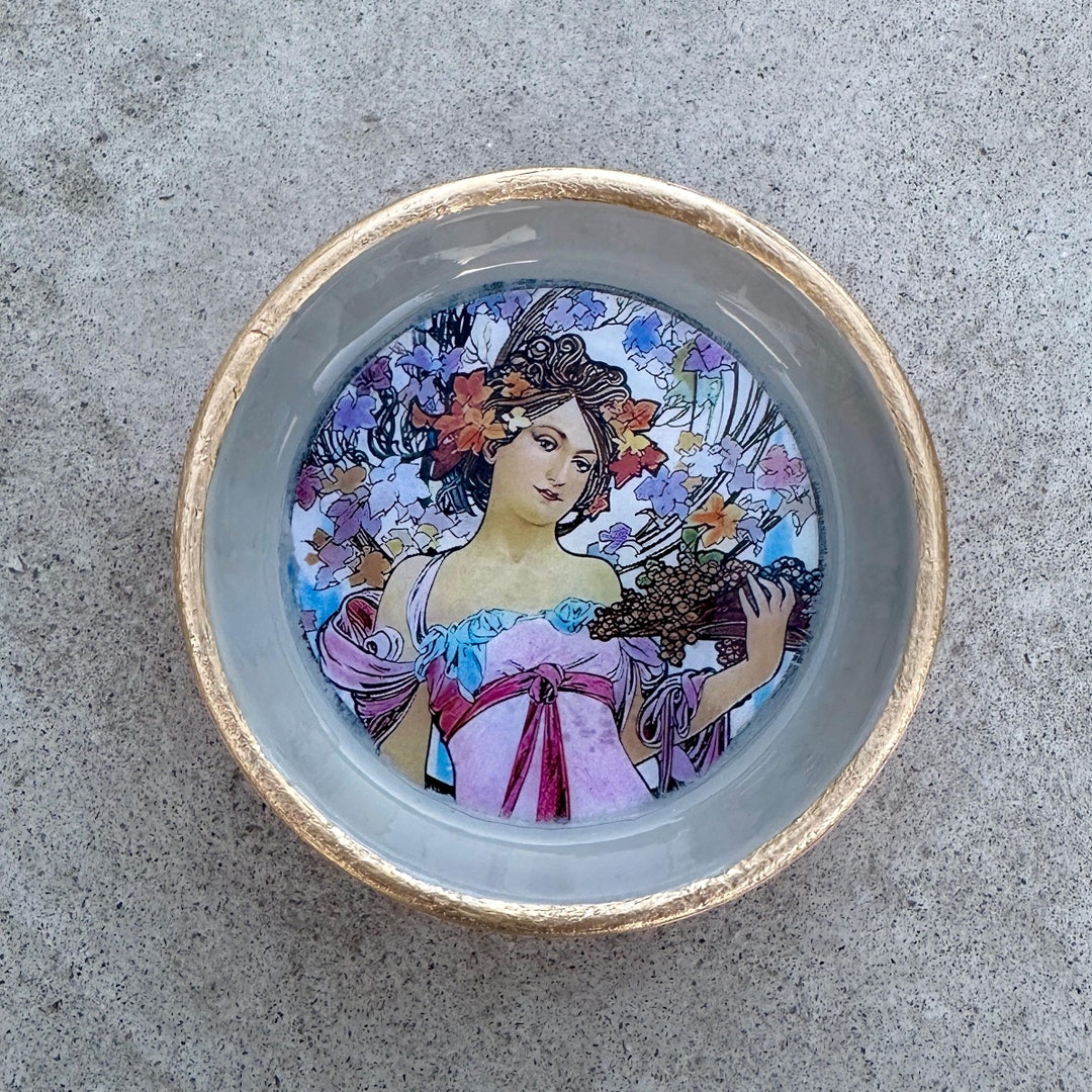 Alphonse Mucha, Moet and Chandon White Star, Ceramic Ring Dish, Mucha ...