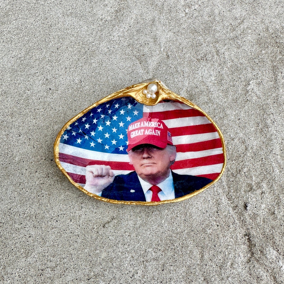 Make America Great Again, Trump 2024, Decoupage Shell, Trump Decoration ...