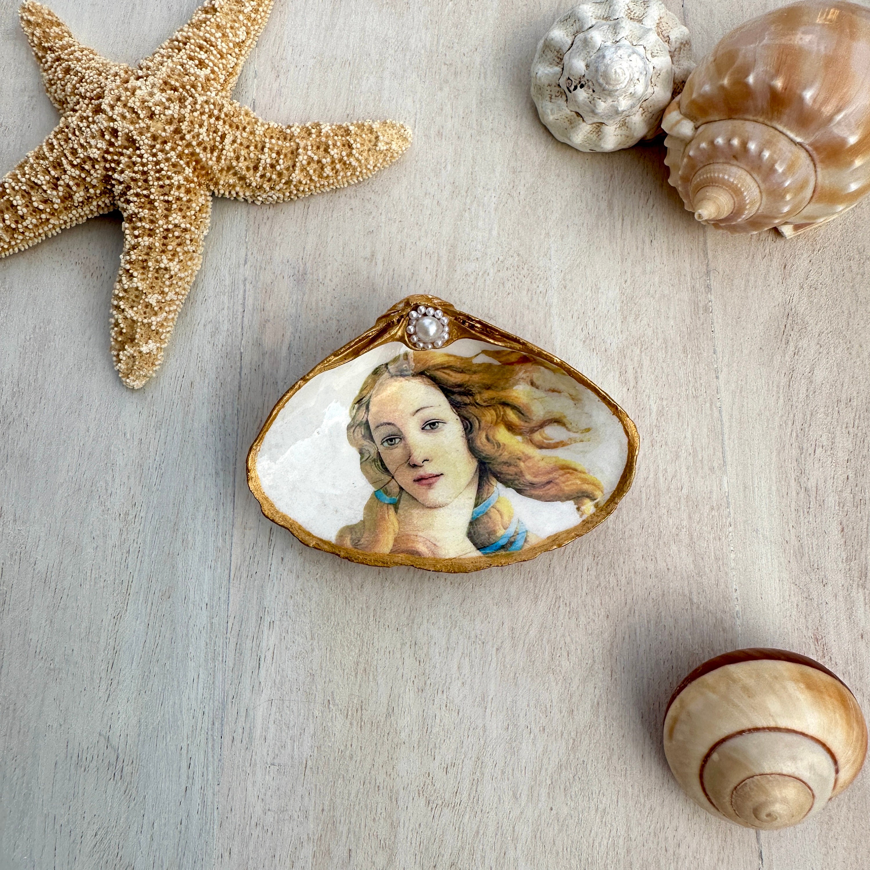 Birth of Venus, Decoupage Seashell, Venus Goddess, Small Ring Dish ...