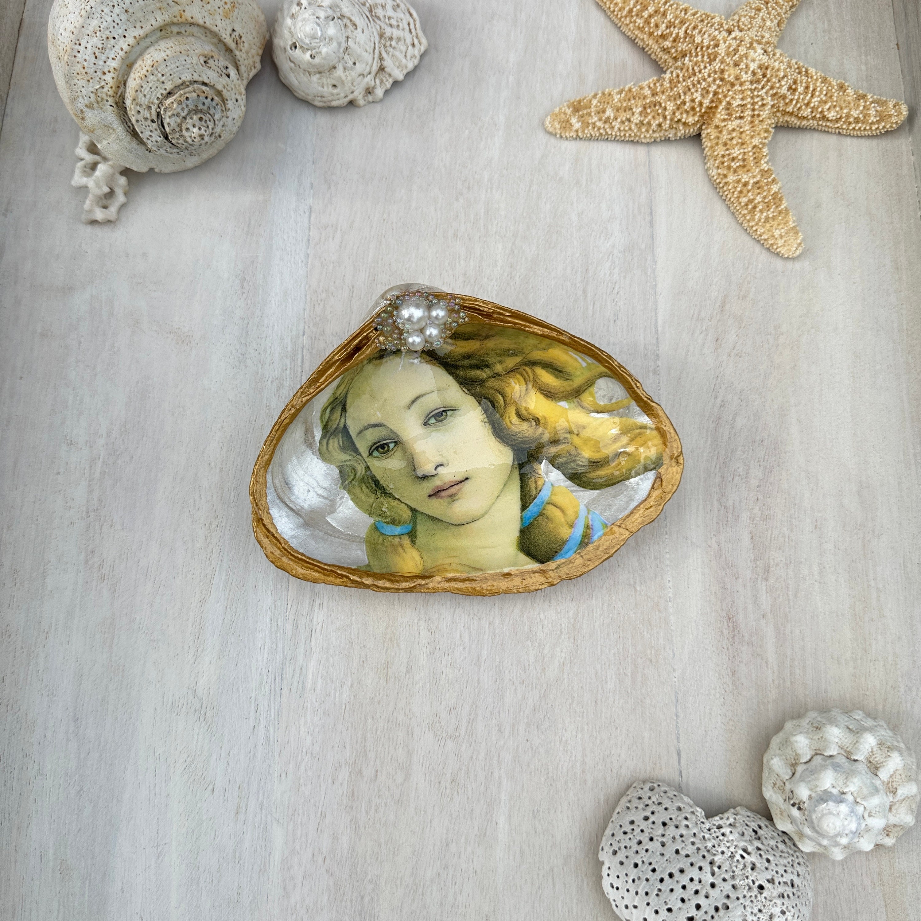 Birth of Venus, Decoupage Seashell, Botticelli Venus, Ring Dish, Venus ...