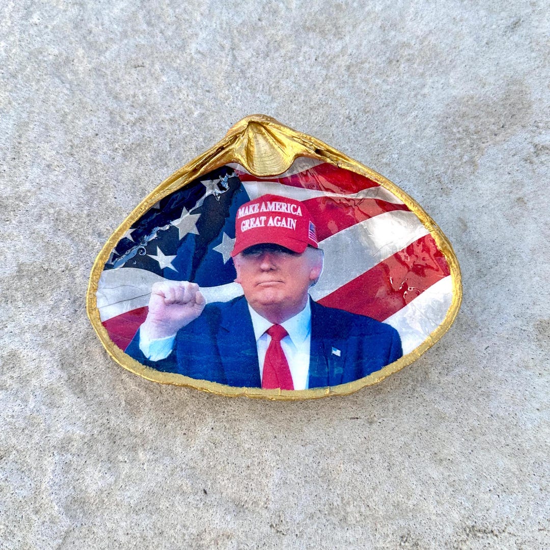 Donald Trump Decor, Decoupage Seashell, Trump Gift - Etsy