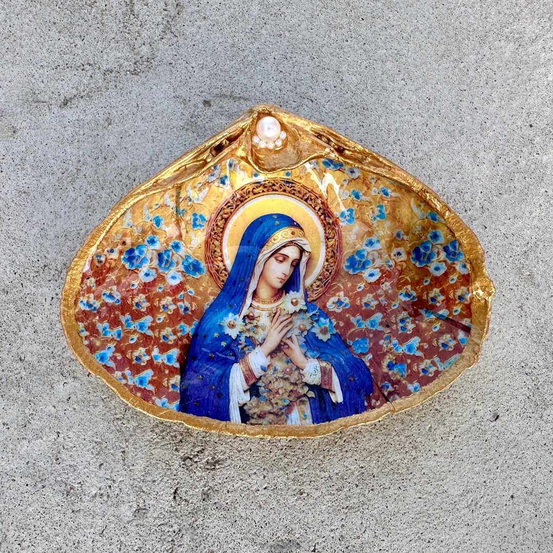 Virgin Mary, Seashell Ring Dish, Our Lady of Guadalupe, Religious Decor ...