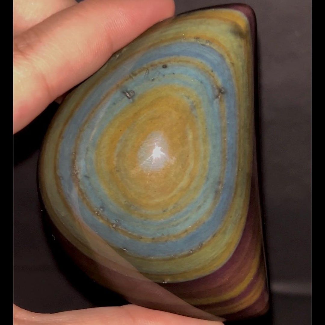 Rainbow Obsidian Half Moon | Rainbow Obsidian Crystal Moon Carving ...