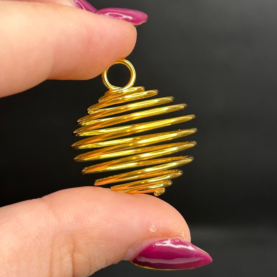 Crystal Cage Pendant | Crystal Pendant With Cord | Gold Color Pendant ...