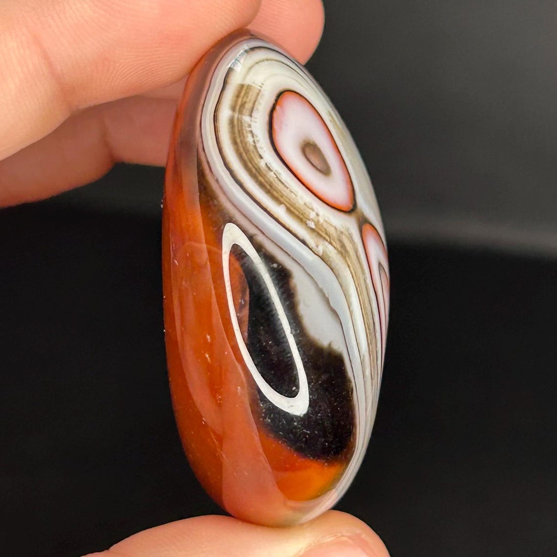 Sardonyx Palmstone | Polished Sardonix Crystal Palm Stone Naturally ...