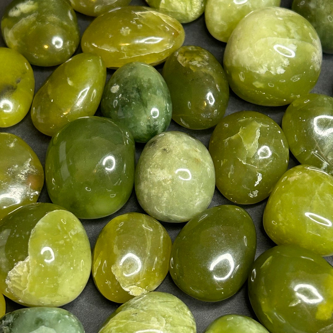 Jade Tumble | Nephrite Jade Crystal Tumble | Green Crystal Tumblestone ...