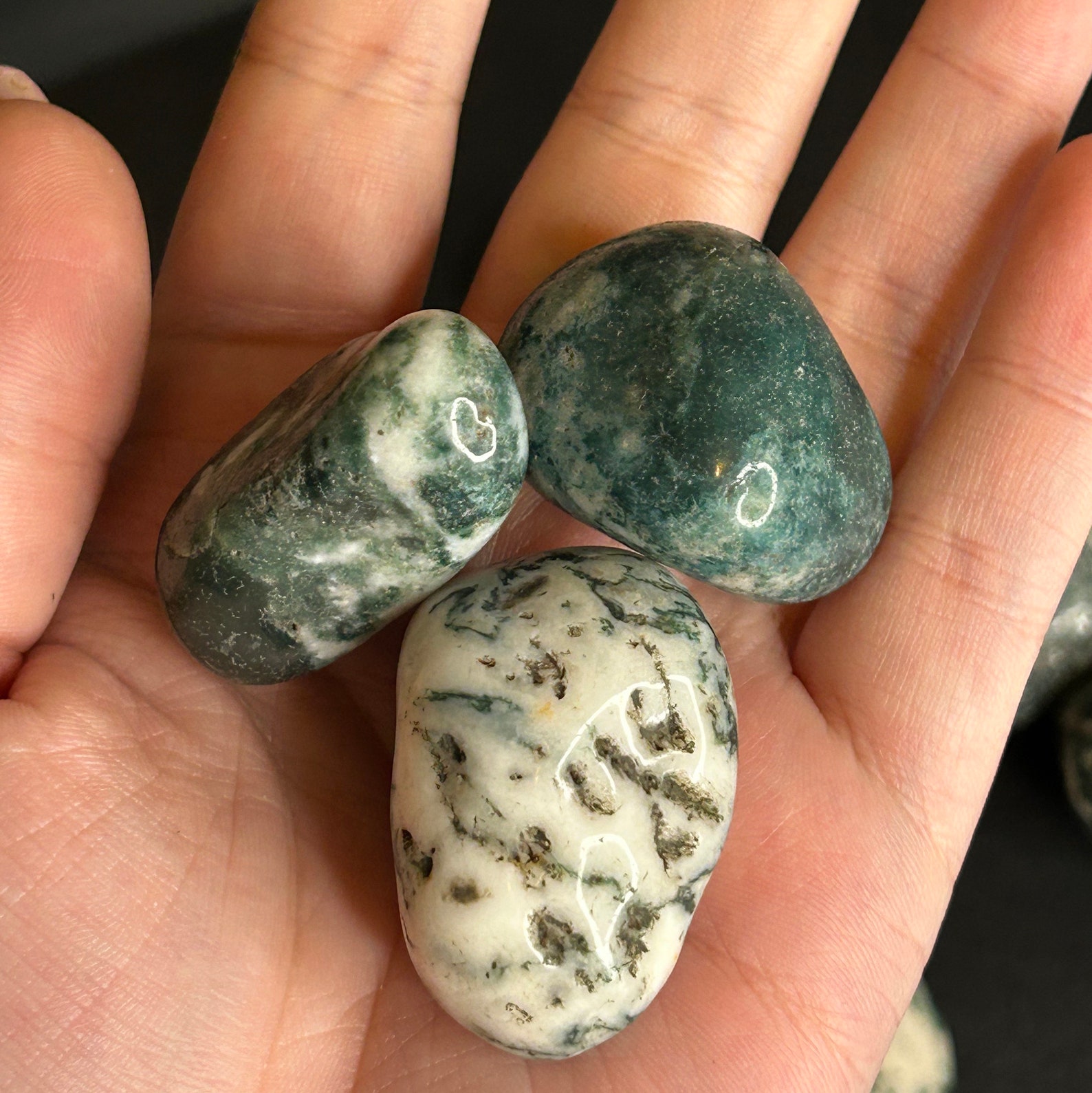 Tree Agate Tumble | Large Tree Agate Crystal Tumble | Moss Agate Tumble ...