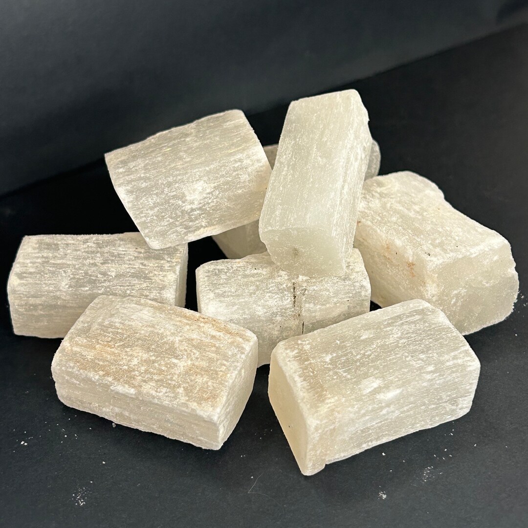 Satin Spar Selenite Rough Selenite Crystal Rough Satin Spar Cube - Etsy