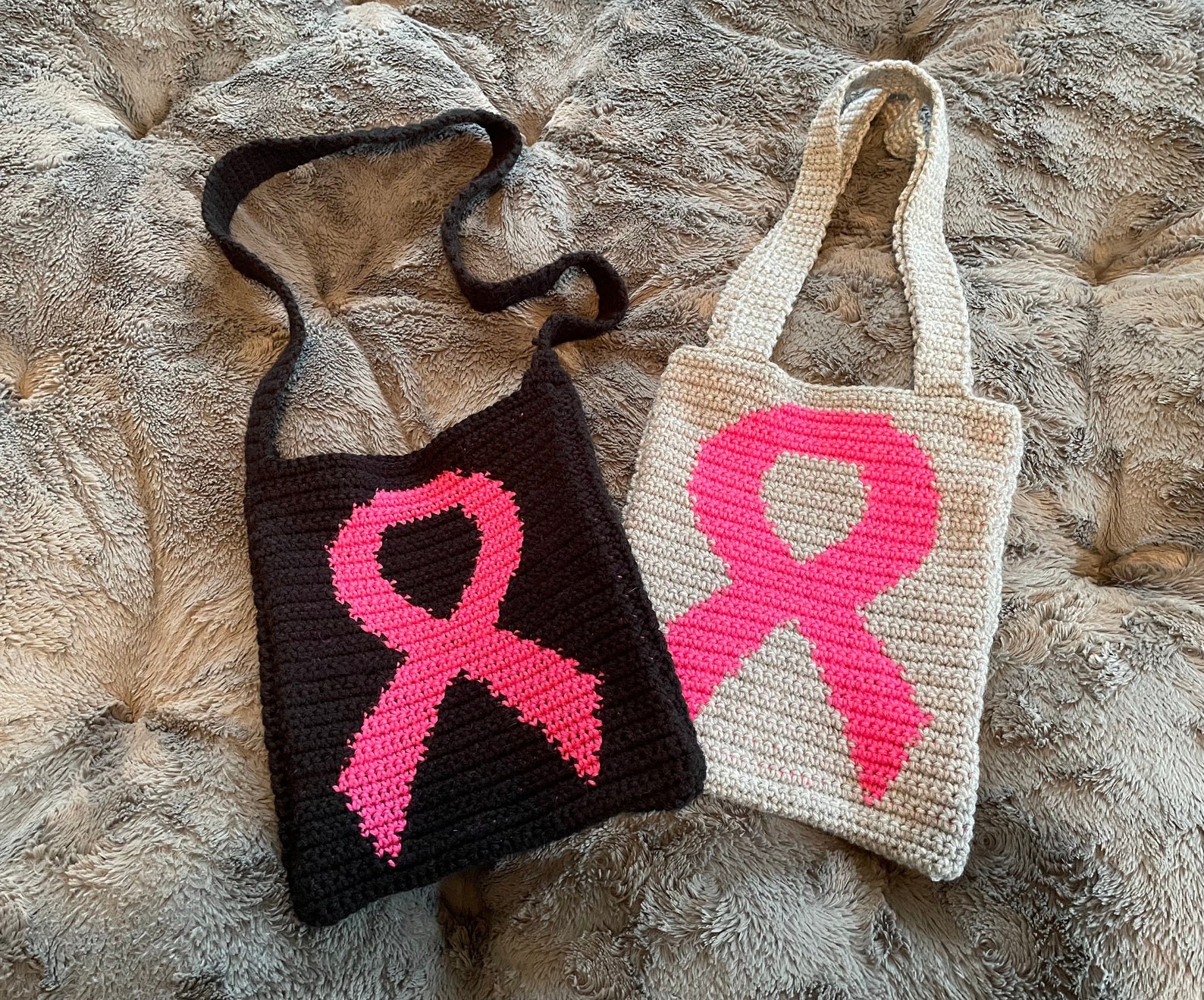 Breast Cancer Awareness Crochet Bag - Etsy