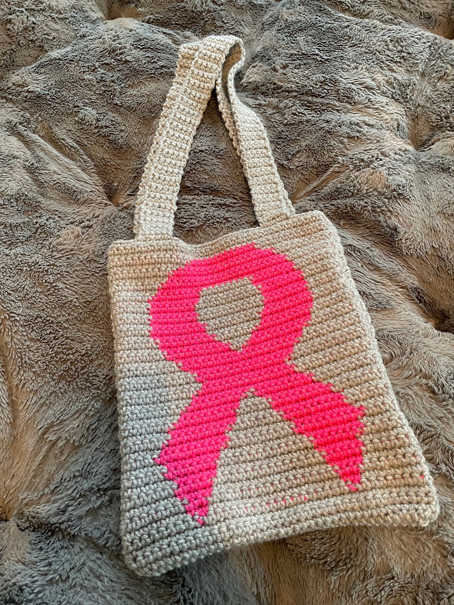 Breast Cancer Awareness Crochet Bag - Etsy