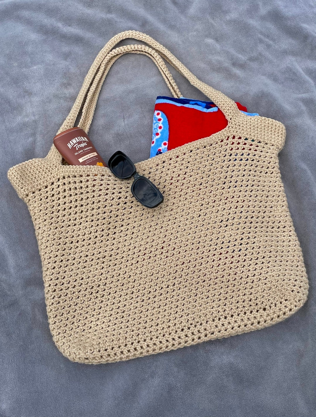 Crochet Beach Tote Bag - Etsy