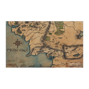 Middle Earth Map Tea Towel: Lord of the Rings Kitchen Decor - Etsy
