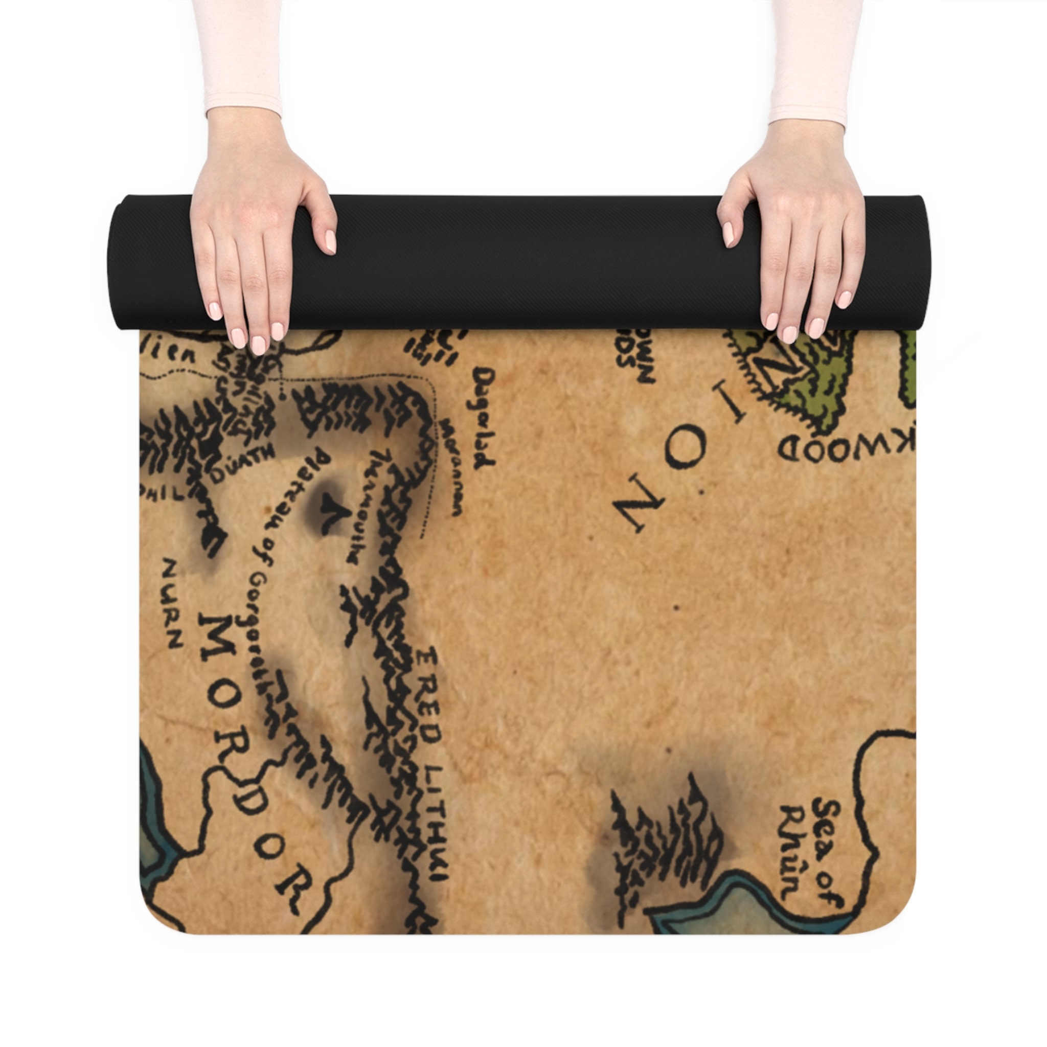 Middle Earth Map Yoga Mat: Lord of the Rings Fitness - Etsy