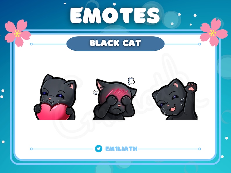 Cat Twitch Emotes | Black Cat Emotes | Cat Emotes | Animal Emotes ...