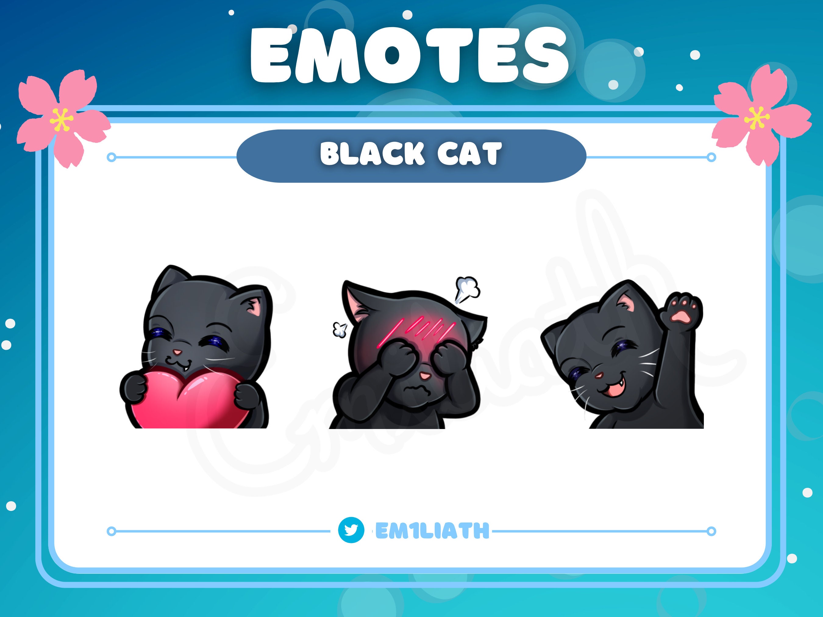 Cat Twitch Emotes | Black Cat Emotes | Cat Emotes | Animal Emotes ...