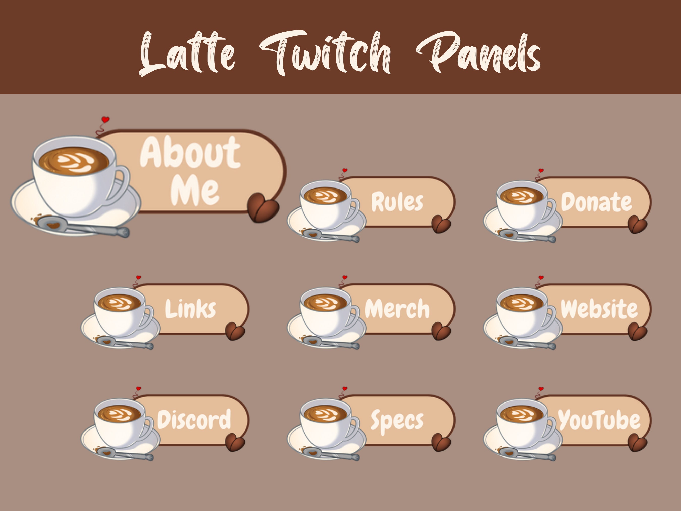 Coffee Twitch Panels | Coffee Panels | Coffee Twitch Theme | Coffee Twitch Panels for Streamers ...