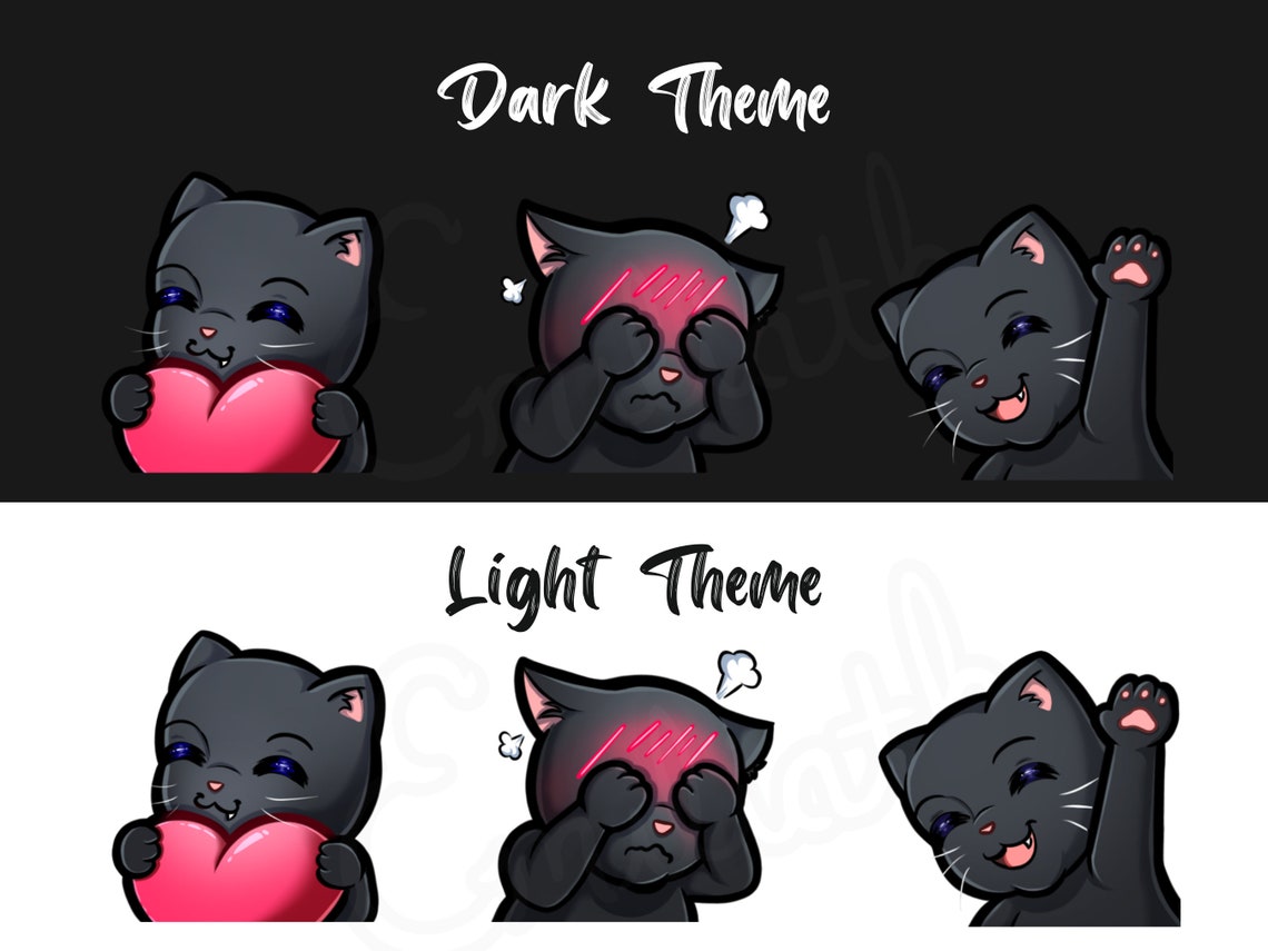 Cat Twitch Emotes | Black Cat Emotes | Cat Emotes | Animal Emotes ...