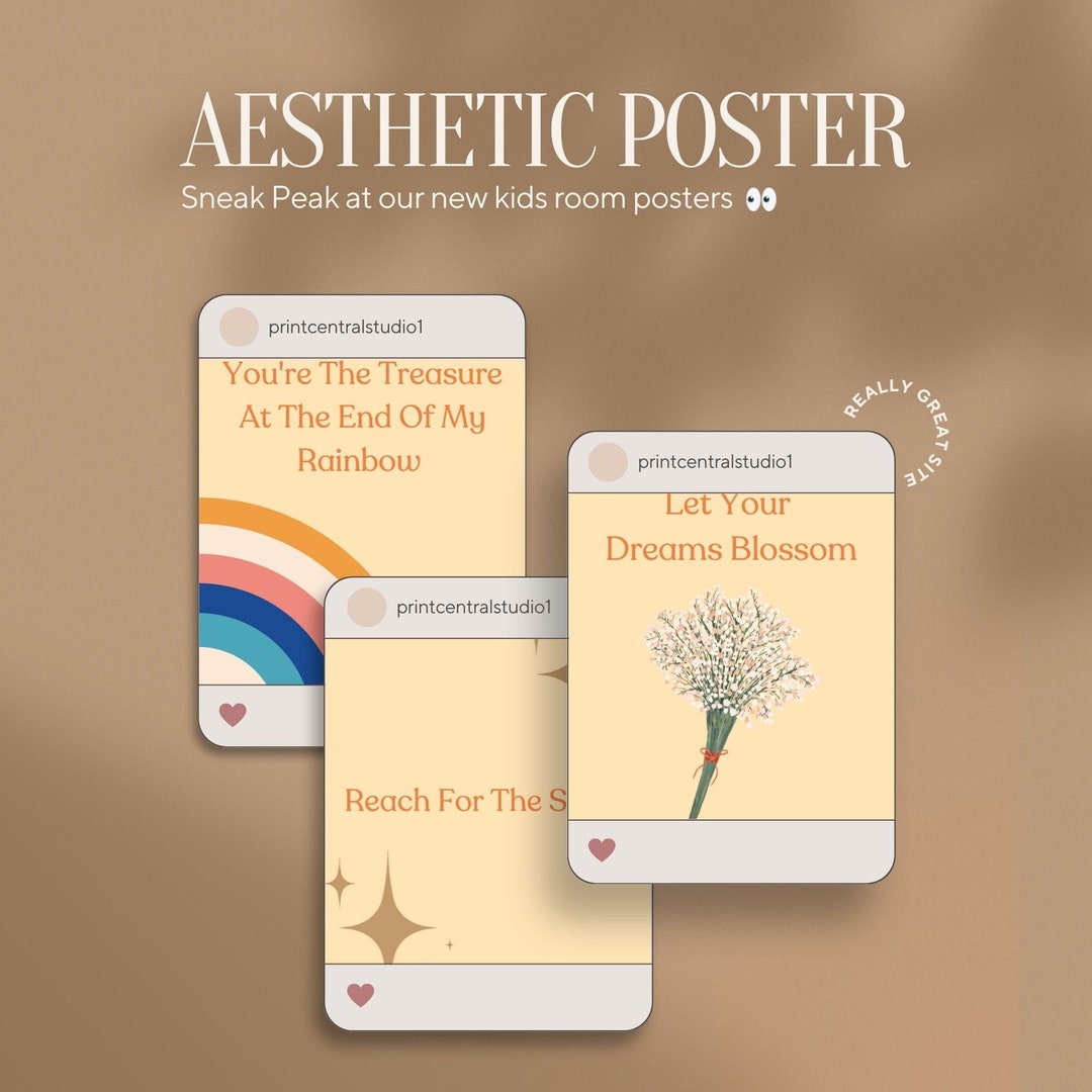 Kids Aesthetic Room Poster- Earthy Tones - Etsy