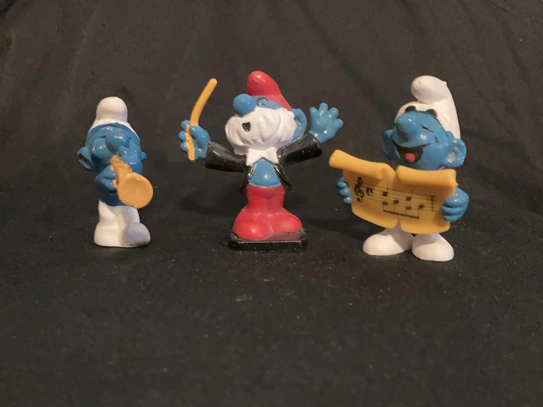 Vintage Music Smurfs Figurines – Trumpeter, Conductor, Singer, 1970s ...