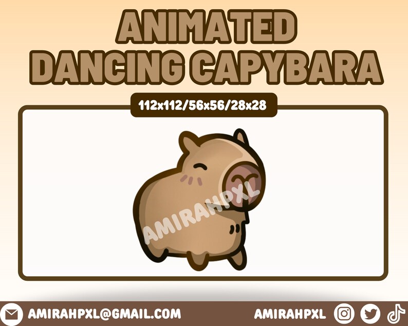 Dancing Capybara Animated Emote/cappy Emotes/cute Emotes/chibi Emotes ...