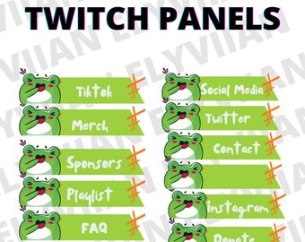 X25 Cute Frog Twitch Streamer Panels Kawaii Profile Animal Streaming ...
