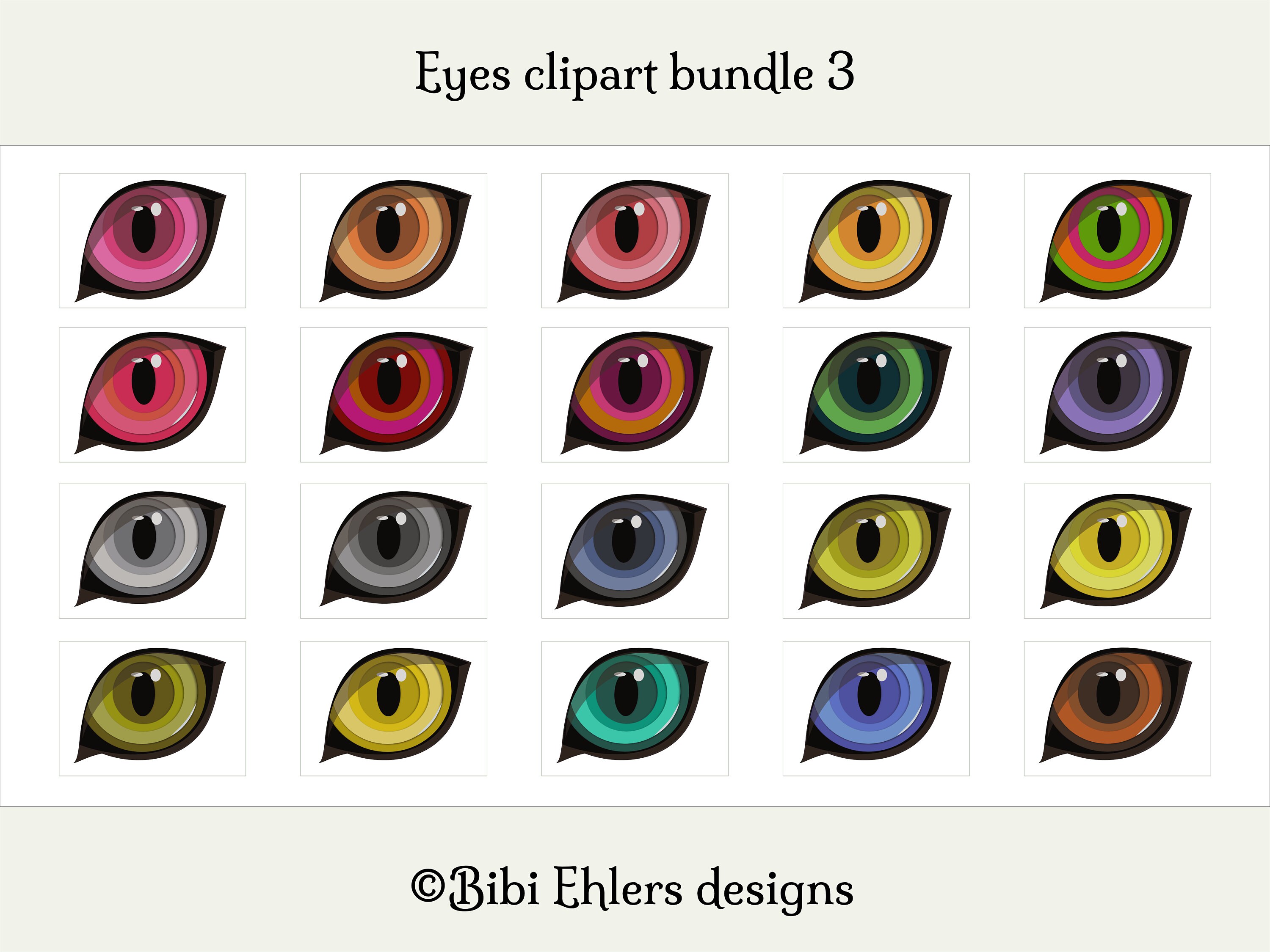 20 Cat Eye SVG Bundle SVG & PNG Files Cat Eye Clipart Eye - Etsy
