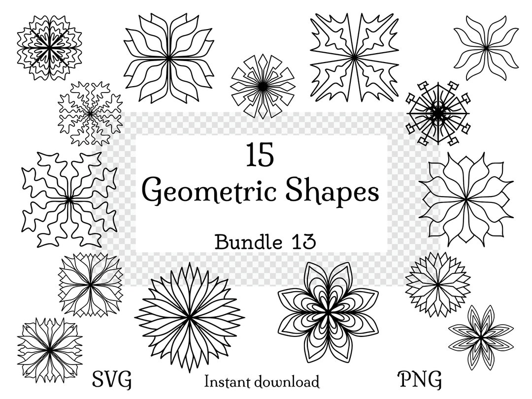 15 Geometric SVG Bundle, SVG & PNG Files, Geometric Clipart, Geometric ...