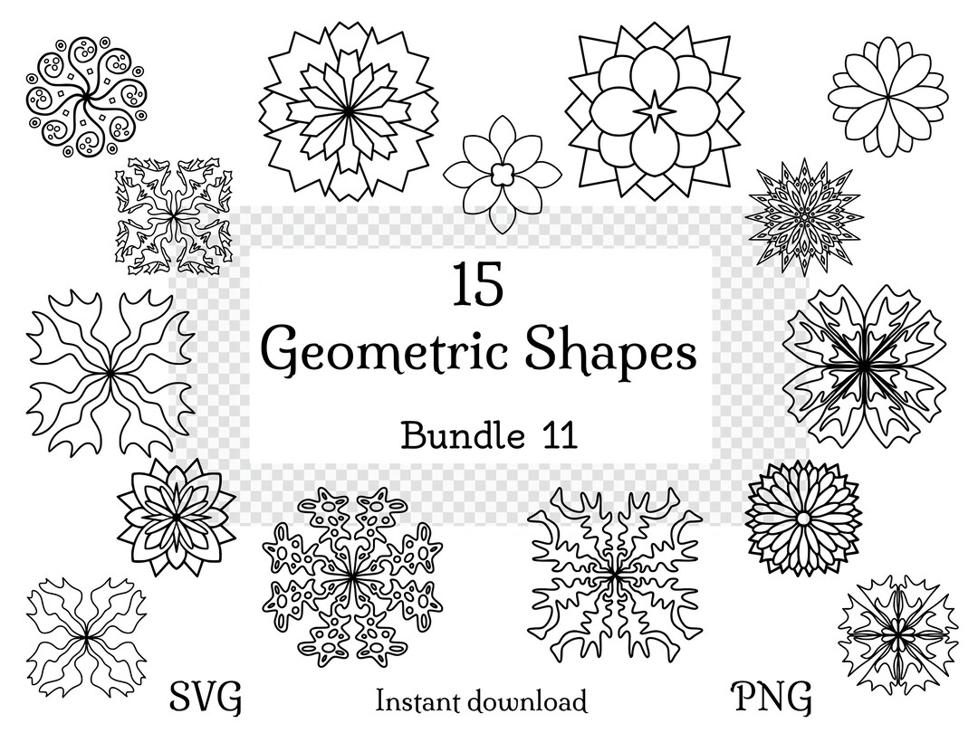 15 Geometric SVG Bundle, SVG & PNG Files, Geometric Clipart, Geometric ...