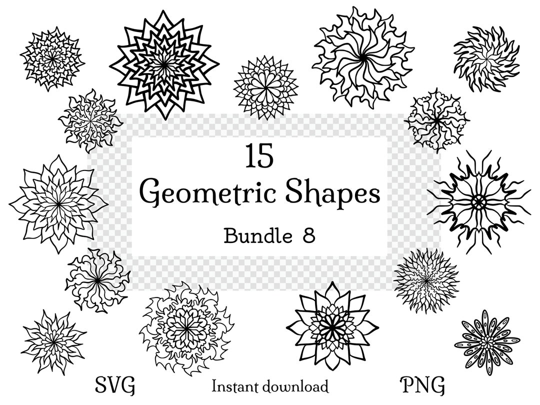 15 Geometric SVG Bundle, SVG & PNG Files, Geometric Clipart, Geometric ...