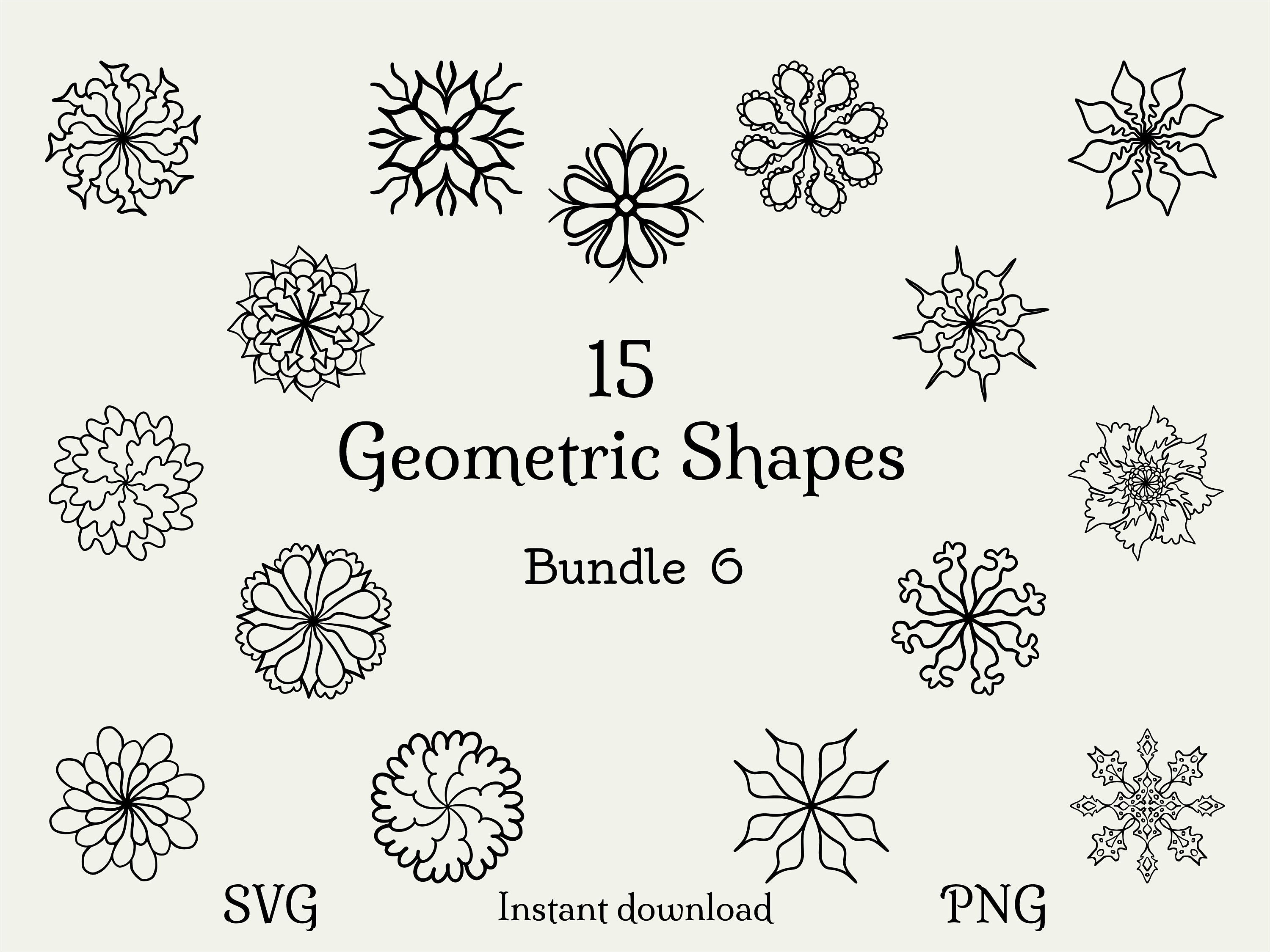 15 Geometric SVG Bundle SVG & PNG Files Geometric Clipart - Etsy