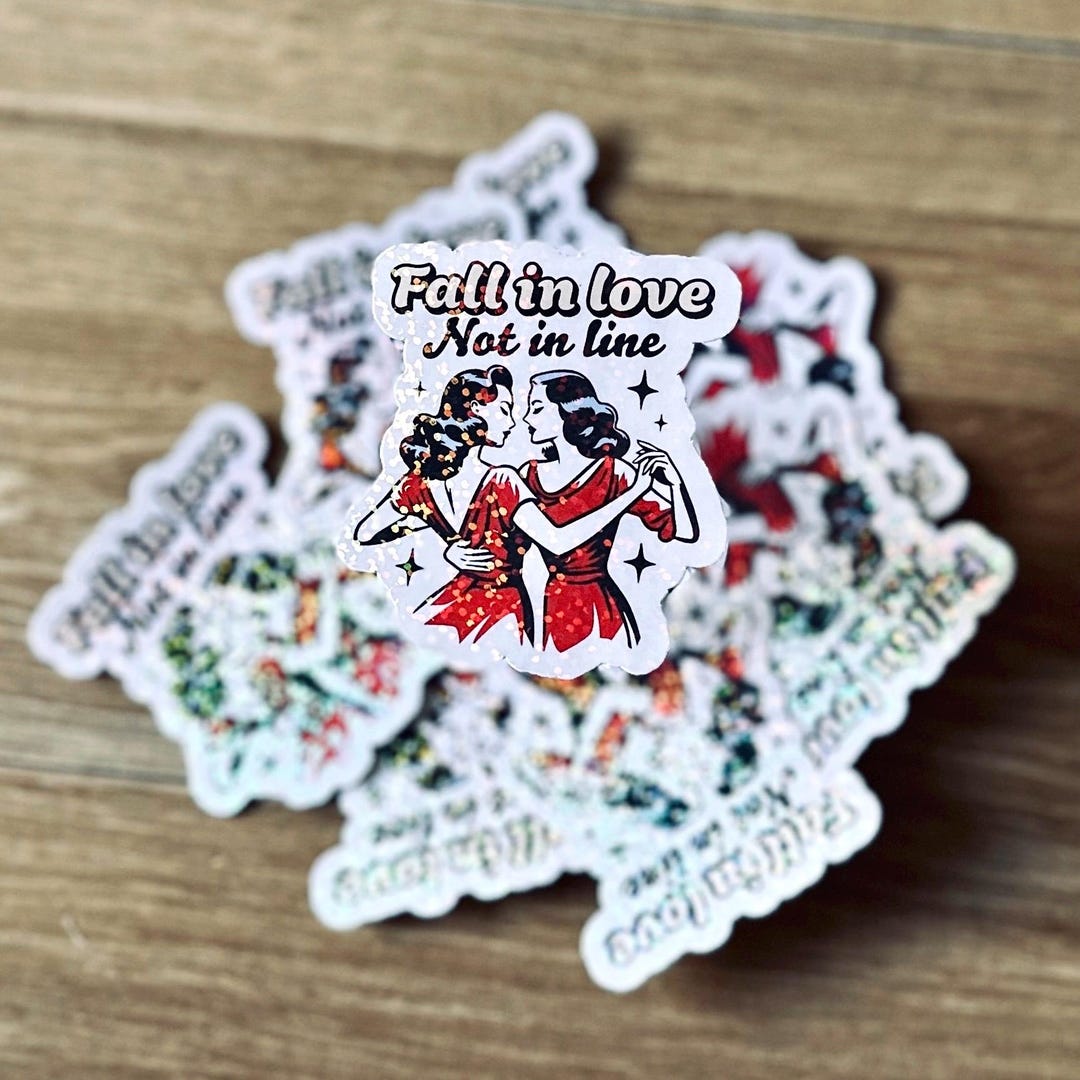 Fall in Love Not in Line Sticker, FALL IN LOVE, Sticker, Dancing ...