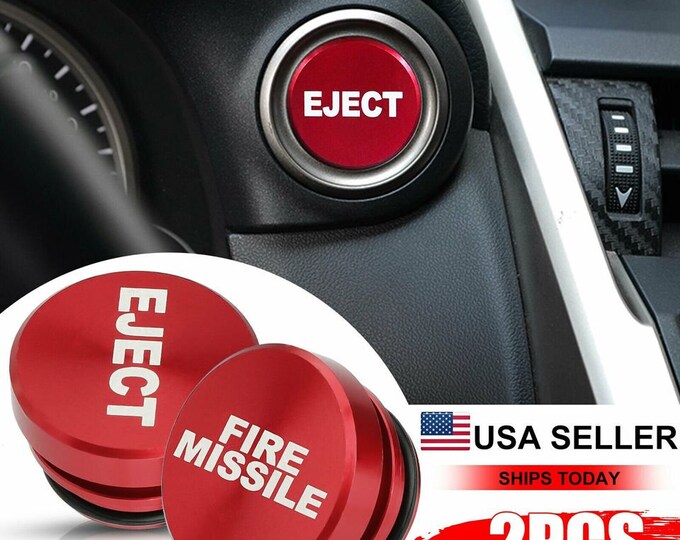 Aluminum EJECT and FIRE MISSILE Button Car Cigarette Lighter Plug Cover ...