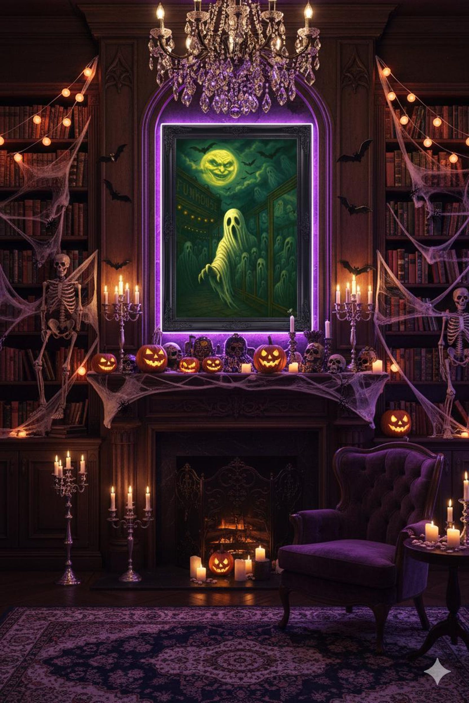 Haunted Funhouse Ghost Carnival Digital Wall Art | Creepy Halloween ...