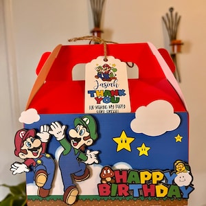 3D Super Mario Brothers Party Favor Box: Custom Goodie Treat Box - Etsy