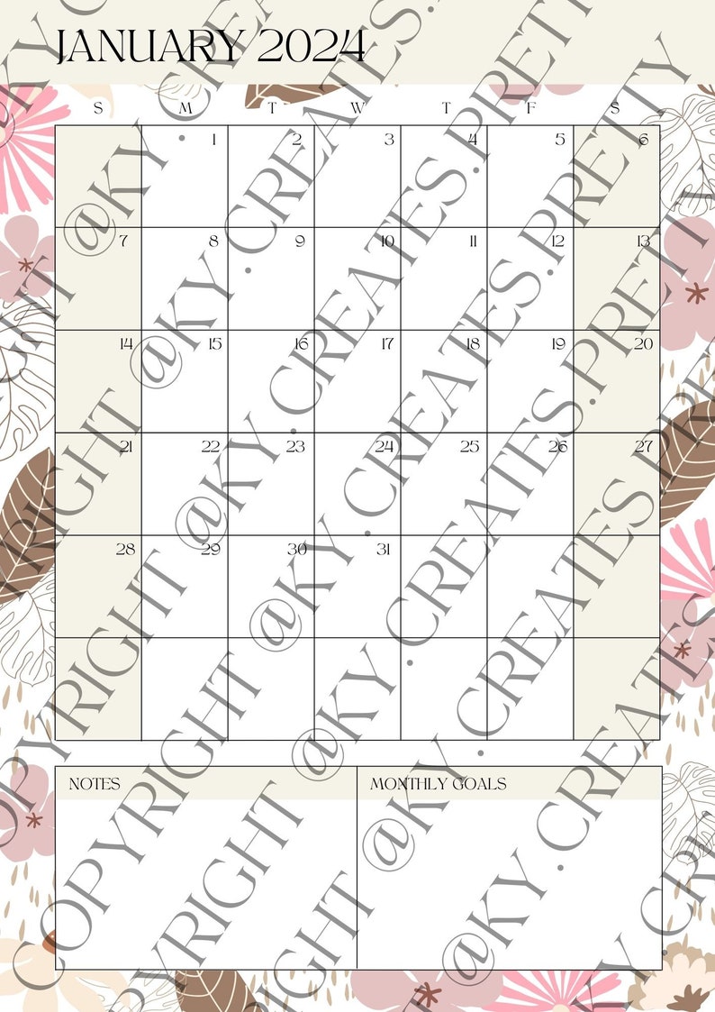 2023/24 Digital Monthly Calendar + Weekly Lesson Planner - Pink Boho ...