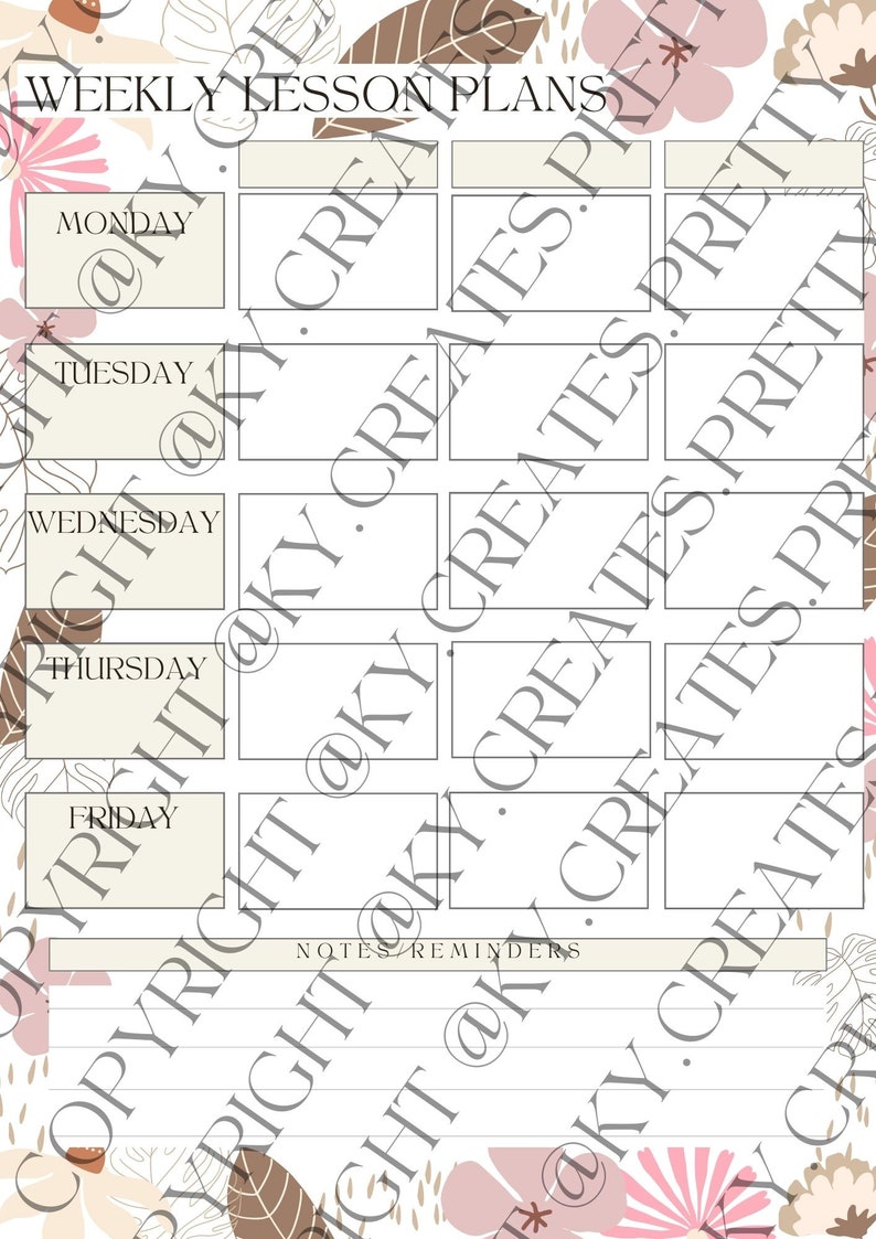 2023/24 Digital Monthly Calendar + Weekly Lesson Planner - Pink Boho ...