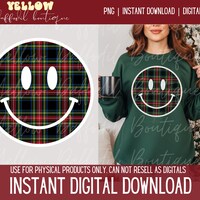 Holly Jolly Dude Christmas Smiley Face Design With Checkered Background ...