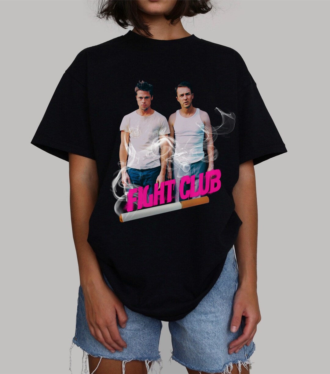 Unisex Fight Club Retro T-shirt - Brad Pitt's 90s Movie Nostalgia in ...