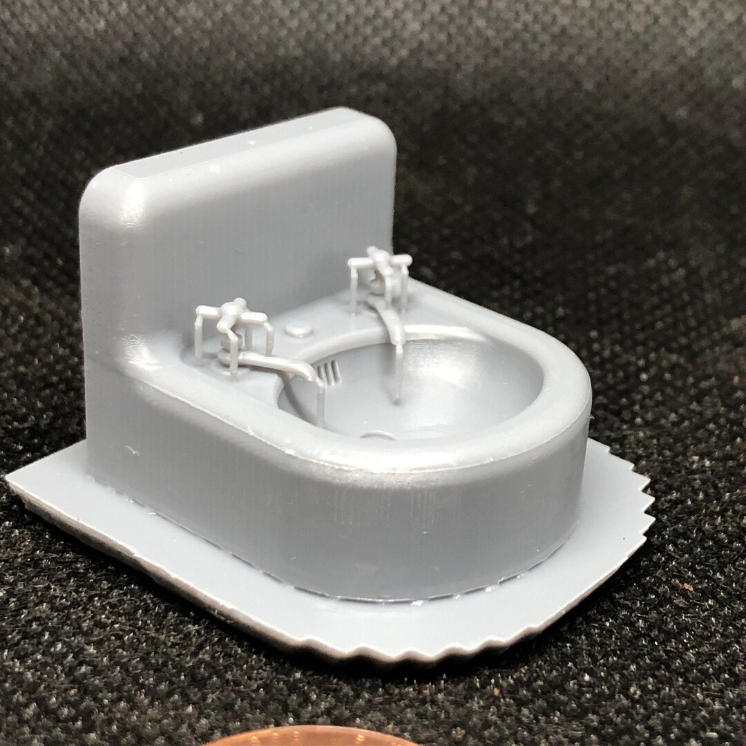 1:18 O-scale Wall-mounted Vintage Style Bathroom Sink Dolled-up 018S03 ...