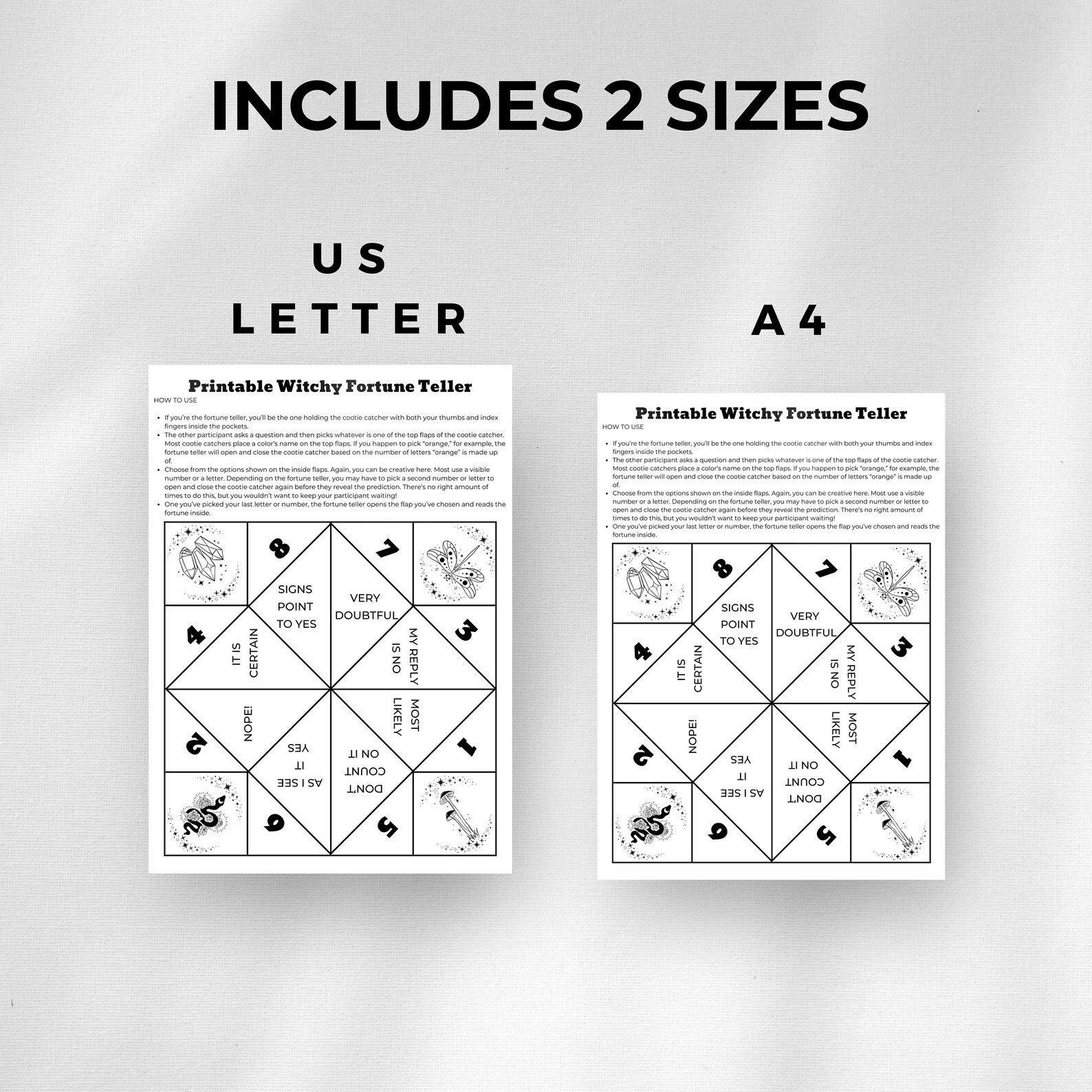 Halloween Cootie Catcher, Fortune Teller Cootie Catcher, Digital ...