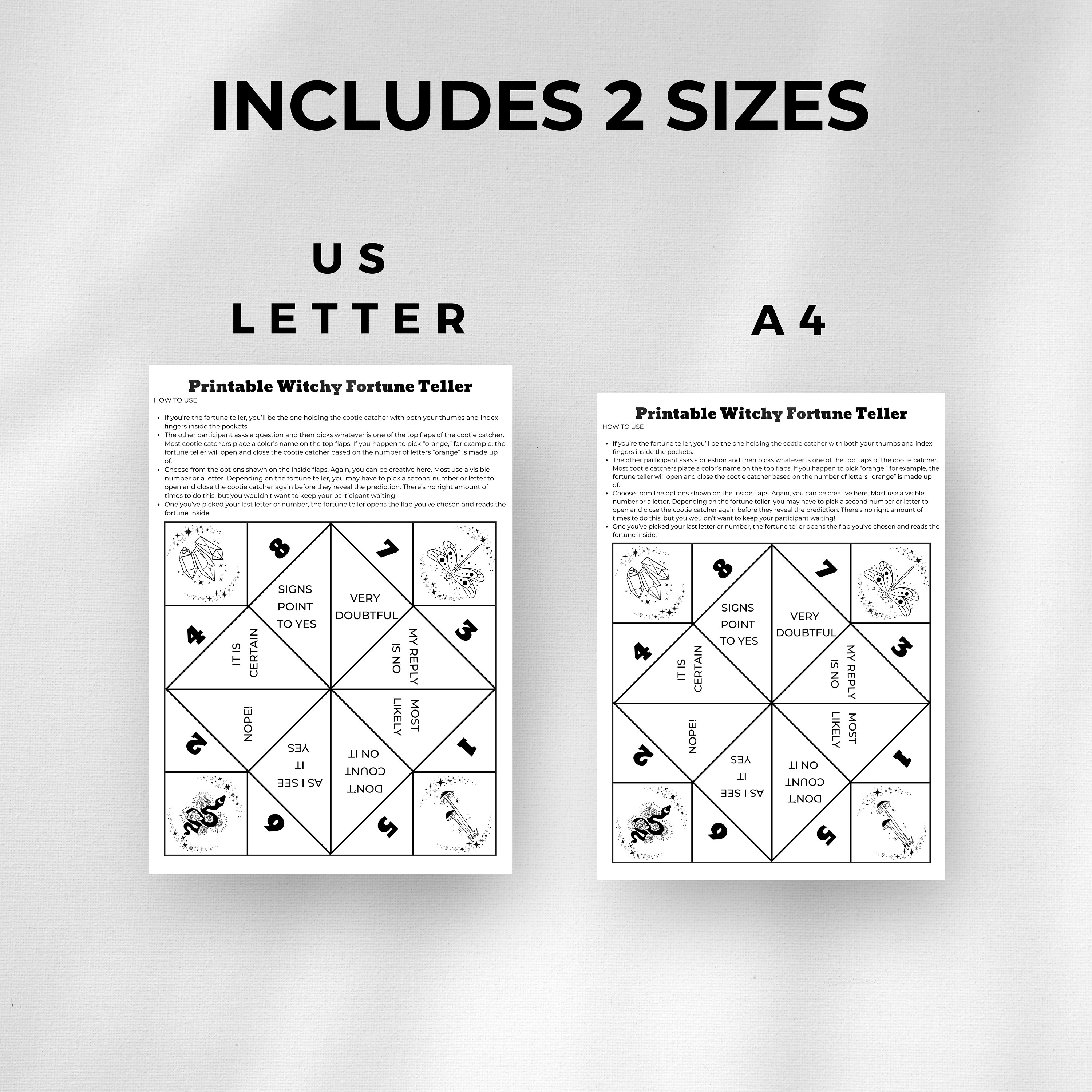 Halloween Cootie Catcher, Fortune Teller Cootie Catcher, Digital ...