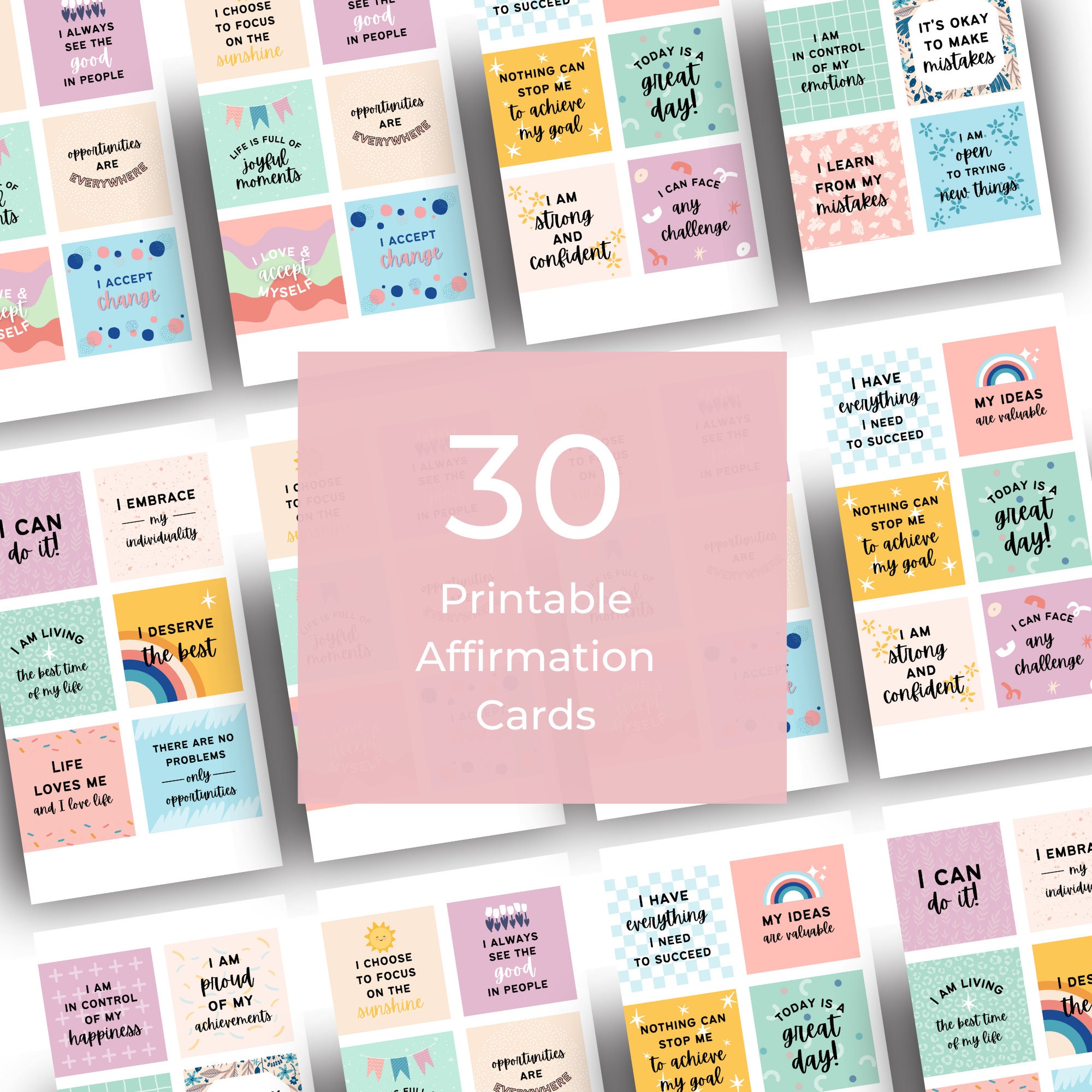 Positive Affirmation Card Boho Affirmation Cards Printable Affirmation