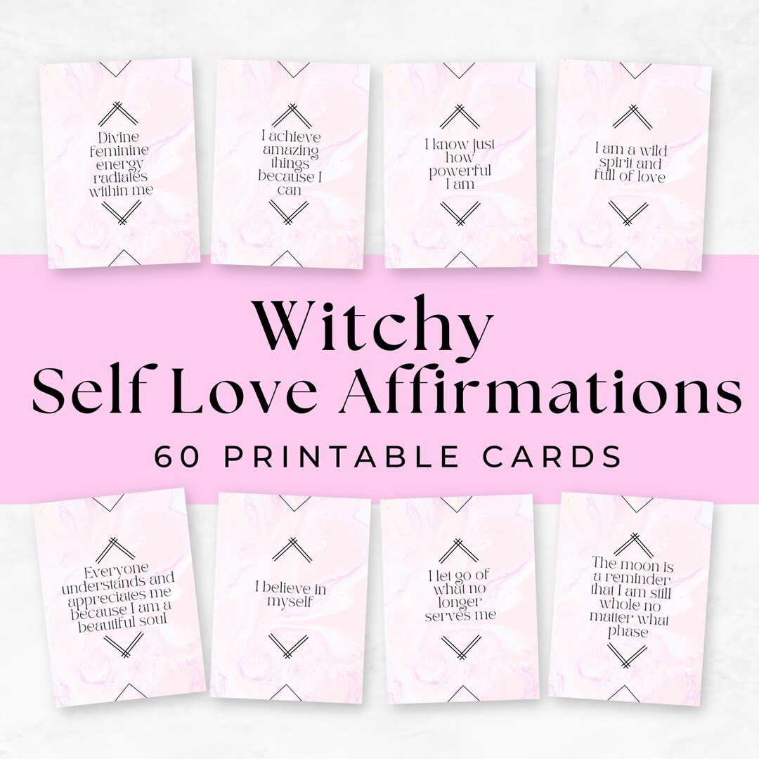 Affirmation Cards Self Love Digital Digital Download Positive Guidance ...