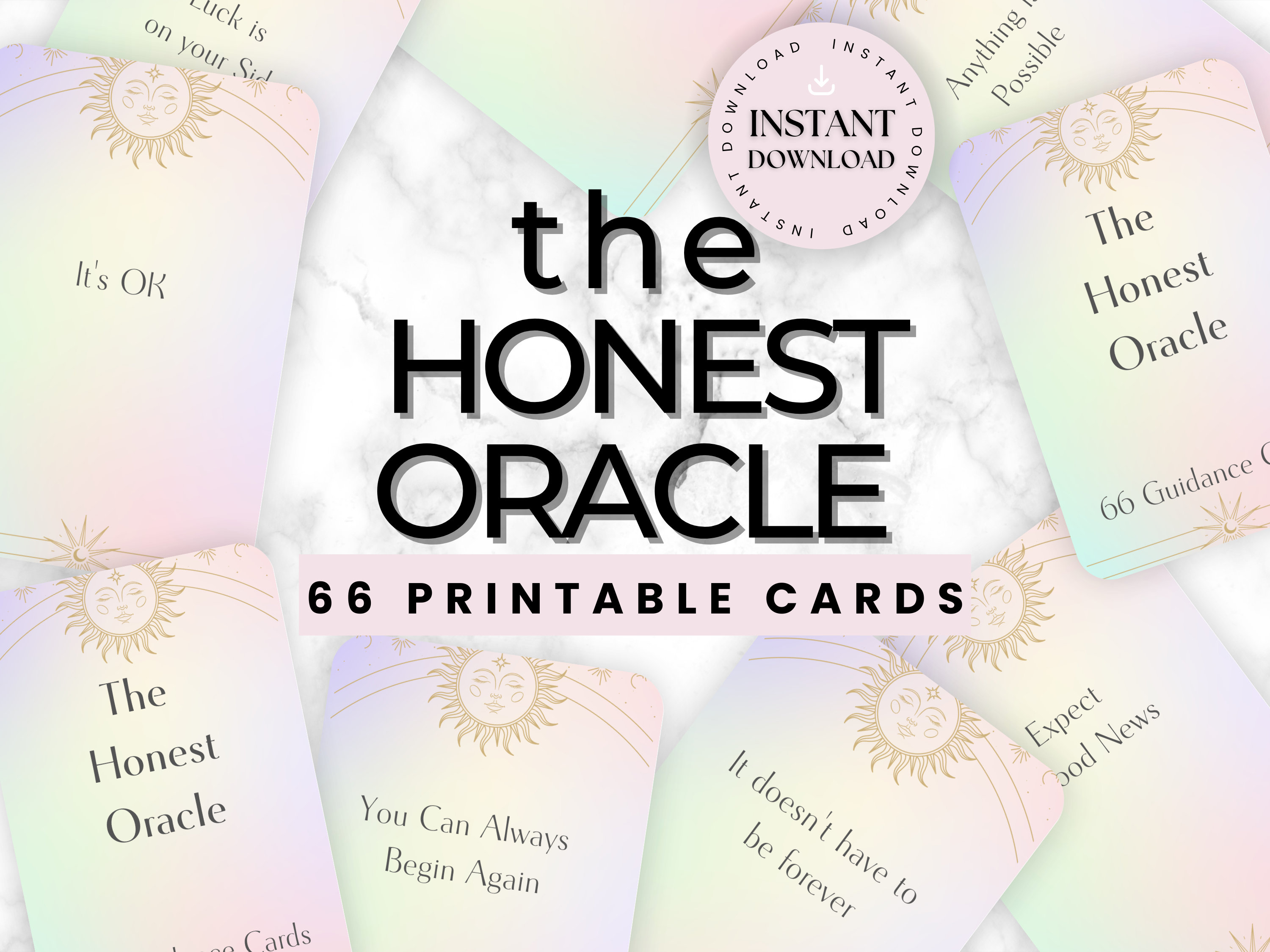 Printable Oracle Cards Messages Digital Download Pdf Etsy