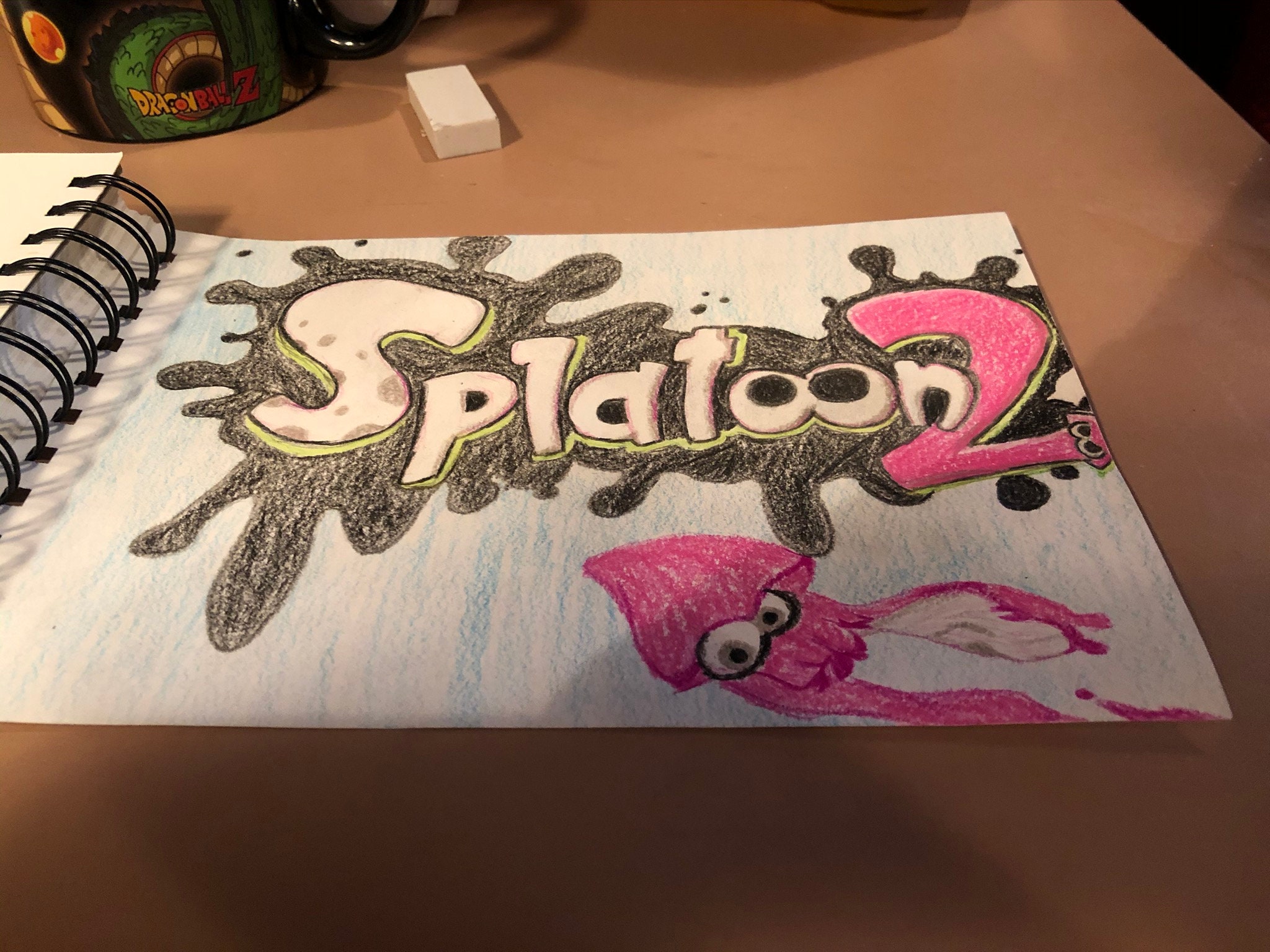 Splatoon 2 Color Pencil Logo Drawing | Etsy