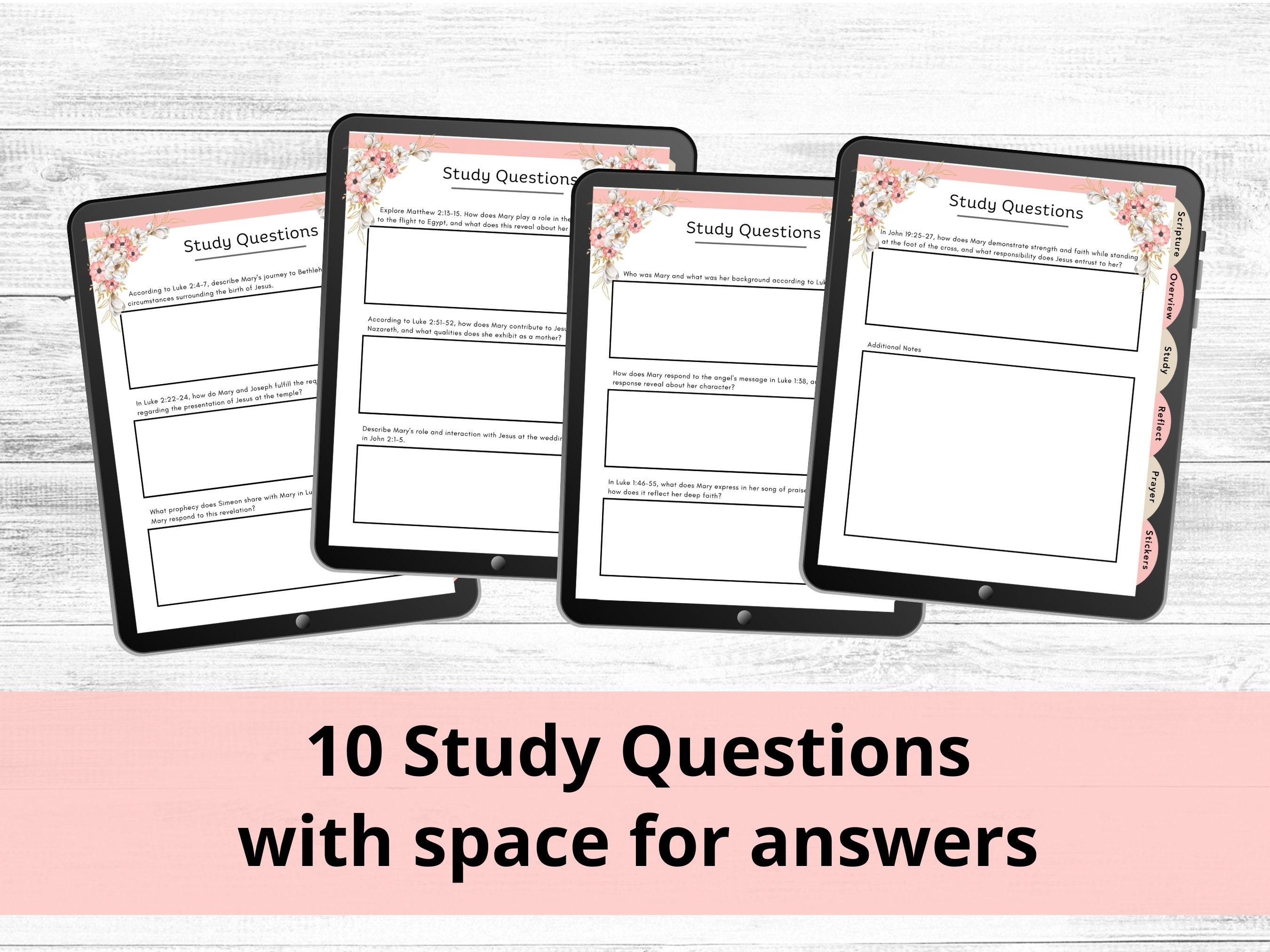 Mary, Mother of Jesus, Bible Study Journal, Character Study, Questions ...