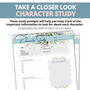 Character Bible Study Guide | Bible Character Worksheets | Bible ...