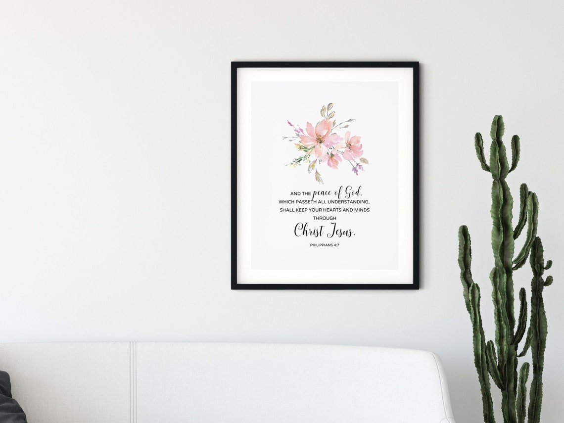 Philippians 4:6-7 Bible Verse Wall Art Scripture Wall Art - Etsy