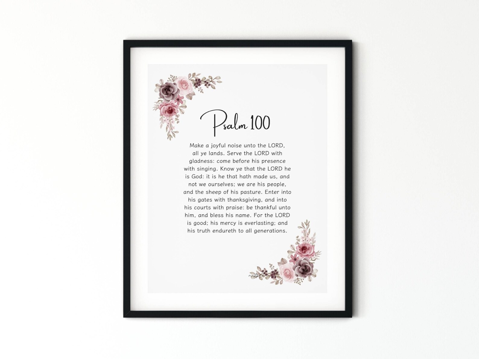 Psalm 100 Bible Verse Wall Art Scripture Wall Art Christian Decor Bible ...