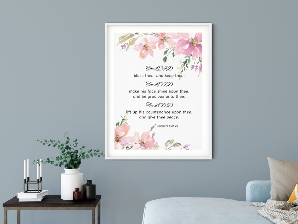 Numbers 6:24-26 Bible Verse Wall Art Scripture Wall Art - Etsy